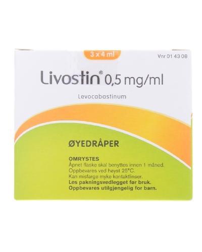 Livostin 0,5 mg/ml øyedråper, suspensjon 3x4 ml - Apotek 1