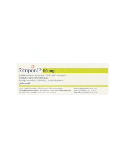 Simponi Injeksjonsvæske, oppløsning i ferdigfylt sprøyte 50 mg 0,5 ml ...