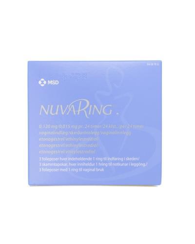 NuvaRing 0,120 mg/0,015 mg per 24 timer vaginalinnlegg 3 stk - Apotek 1