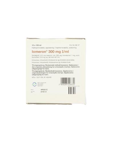 Iomeron Injeksjonsvæske, oppløsning 300 mg I/ml 10x100 ml - Apotek 1