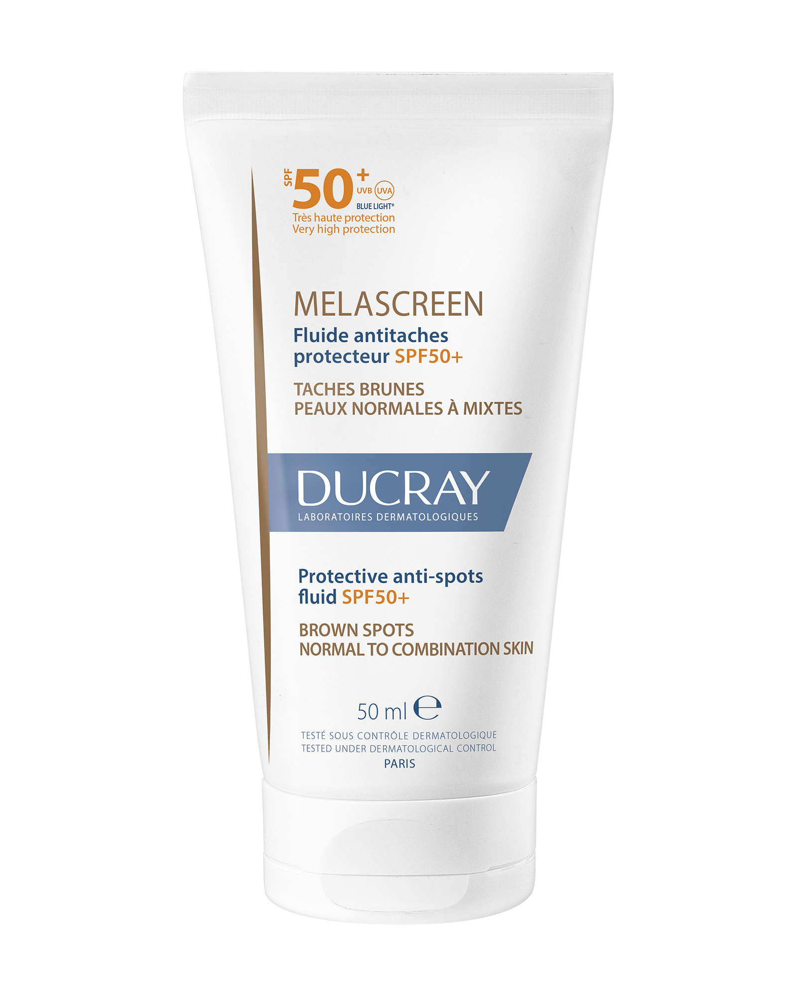 Ducray Melascreen Anti-spots UV Fluid SPF50+ dagkrem 50 ml - Apotek 1