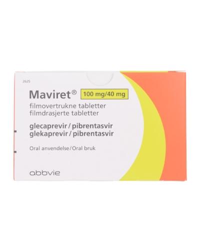 Maviret 100 mg/40 mg filmdrasjerte tabletter 84 stk - Apotek 1