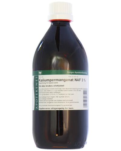 Kaliumpermanganat NAF 3% tilsetning til badevann 500 ml - Apotek 1