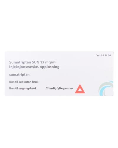 Sumatriptan SUN Injeksjonsvæske, oppløsning 12 mg/ml 2x0,5 ml - Apotek 1