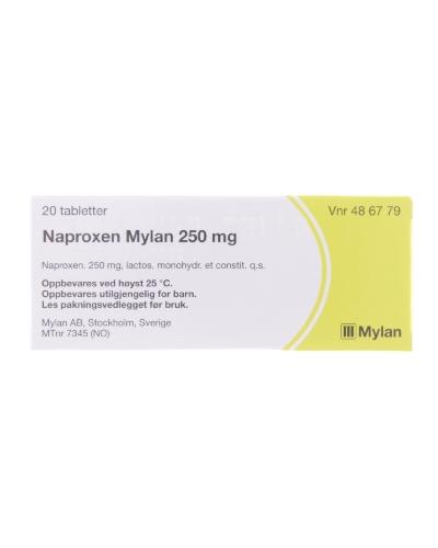 Naproxen Mylan Tablett 250 mg 20stk - Apotek 1