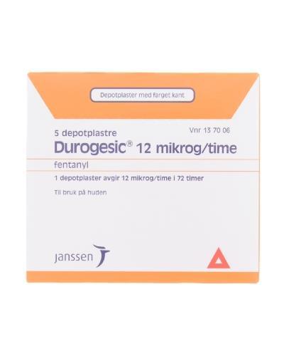 Durogesic 12 mikrog/time depotplaster 5 stk - Apotek 1