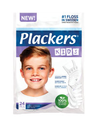 Plackers Kids tanntrådbøyler med tannstikke 24 stk - Apotek 1