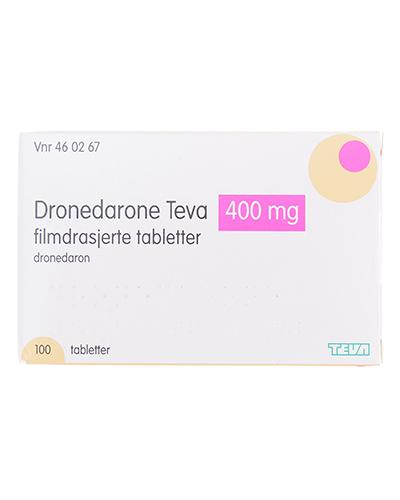 Dronedarone Teva 400 mg filmdrasjerte tabletter 100 stk - Apotek 1