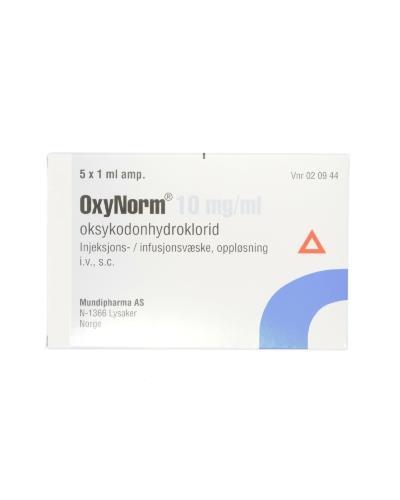 OxyNorm Injeksjons-/infusjonsvæske, oppløsning 10 mg/ml 5x1 ml - Apotek 1
