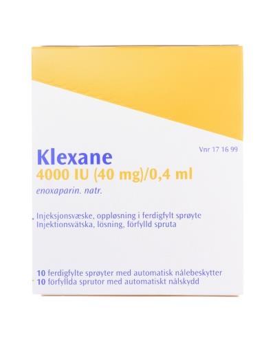 Klexane inj 4000 IU/sp m/nålb - Apotek 1