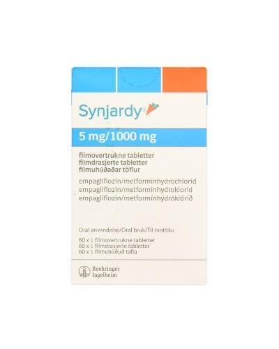 Synjardy Tablett, filmdrasjert 5/1000 mg 60 stk - Apotek 1