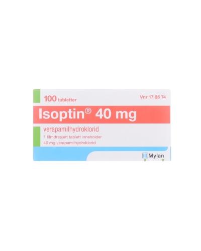 Isoptin Tablett, filmdrasjert 40 mg 100 stk - Apotek 1