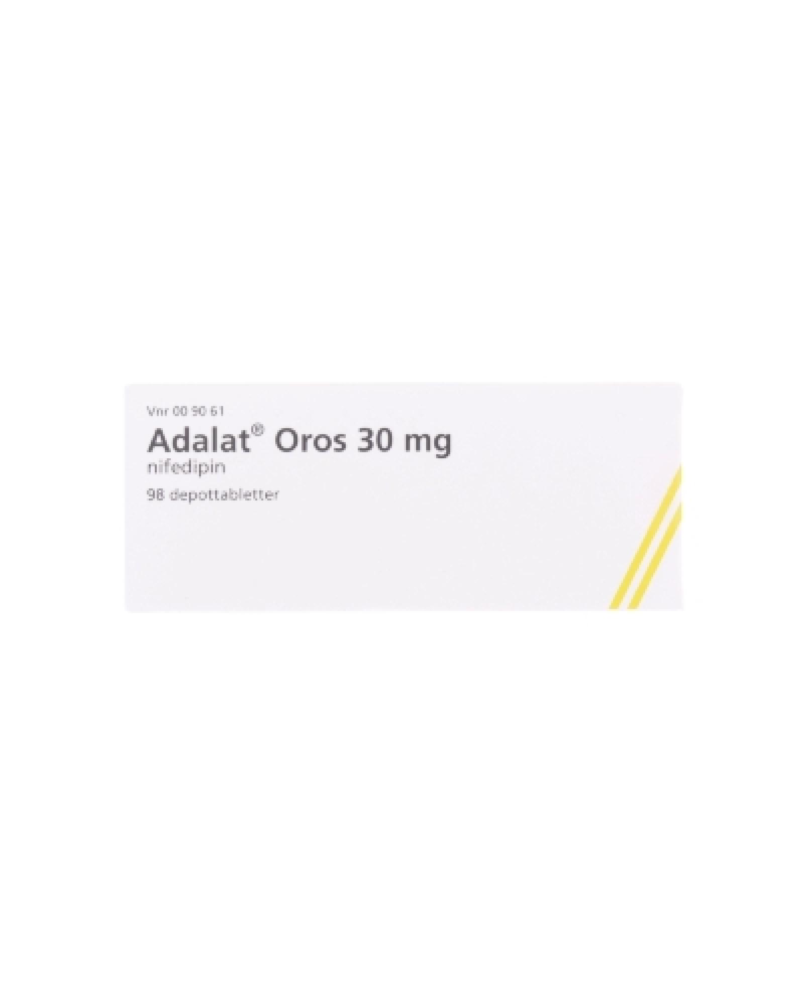Adalat Oros Orifarm Depottablett 30 mg 98 stk - Apotek 1