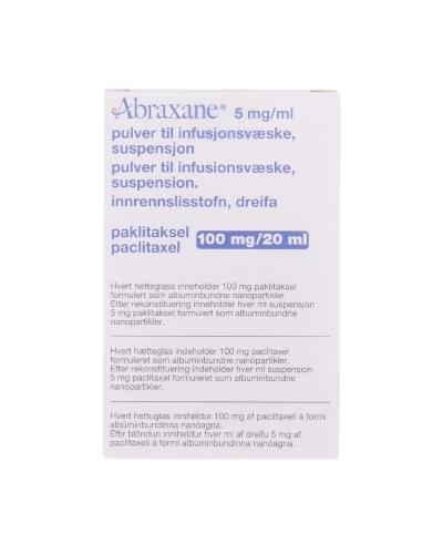 Abraxane Pulver til infusjonsvæske, suspensjon 5 mg/ml 1x100 mg - Apotek 1