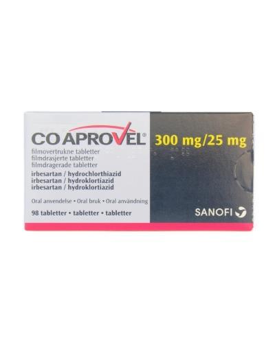 CoAprovel 300 mg/25 mg filmdrasjerte tabletter 98 stk - Apotek 1