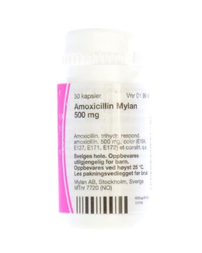Amoxicillin Mylan 500 mg harde kapsler 30 stk - Apotek 1