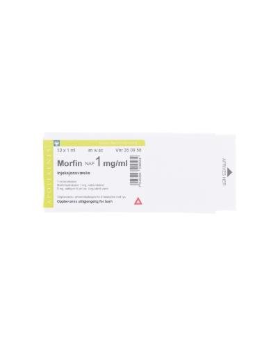 Morfin NAF inj 1mg/ml 10x1 mlamp - Apotek 1