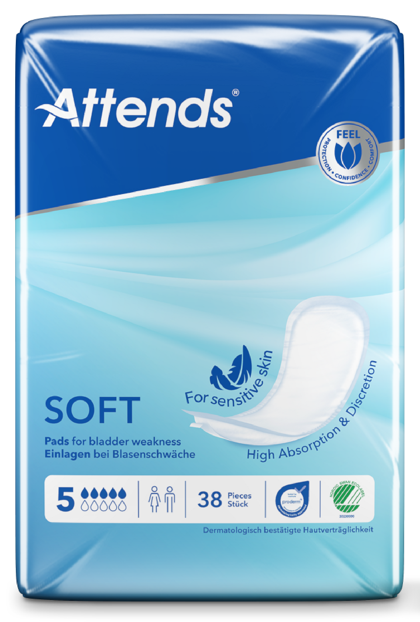 Attends Soft 5 bind for urinlekkasje 38 stk - Apotek 1