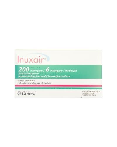 Inuxair 200 mikrog/dose+6 mikrog/dose inhalasjonspulver 120 doser ...