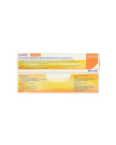 Advate Pulver og væske til injeksjonsvæske, oppløsning 2 000 IE 5 ml ...