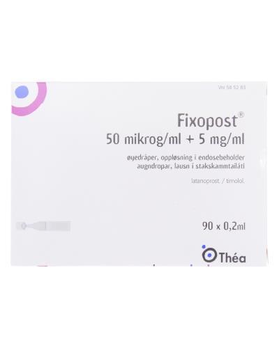 Fixopost - 50 mikrog/ml+5 mg/ml øyedråper, oppløsning i endosebeholder ...