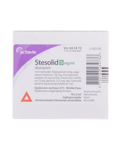 Stesolid Injeksjonsvæske, emulsjon 5 mg/ml 10x2 ml - Apotek 1