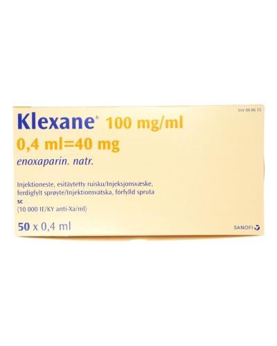 Klexane Injeksjonsvæske, oppløsning 100 mg/ml 50x0,4 ml - Apotek 1