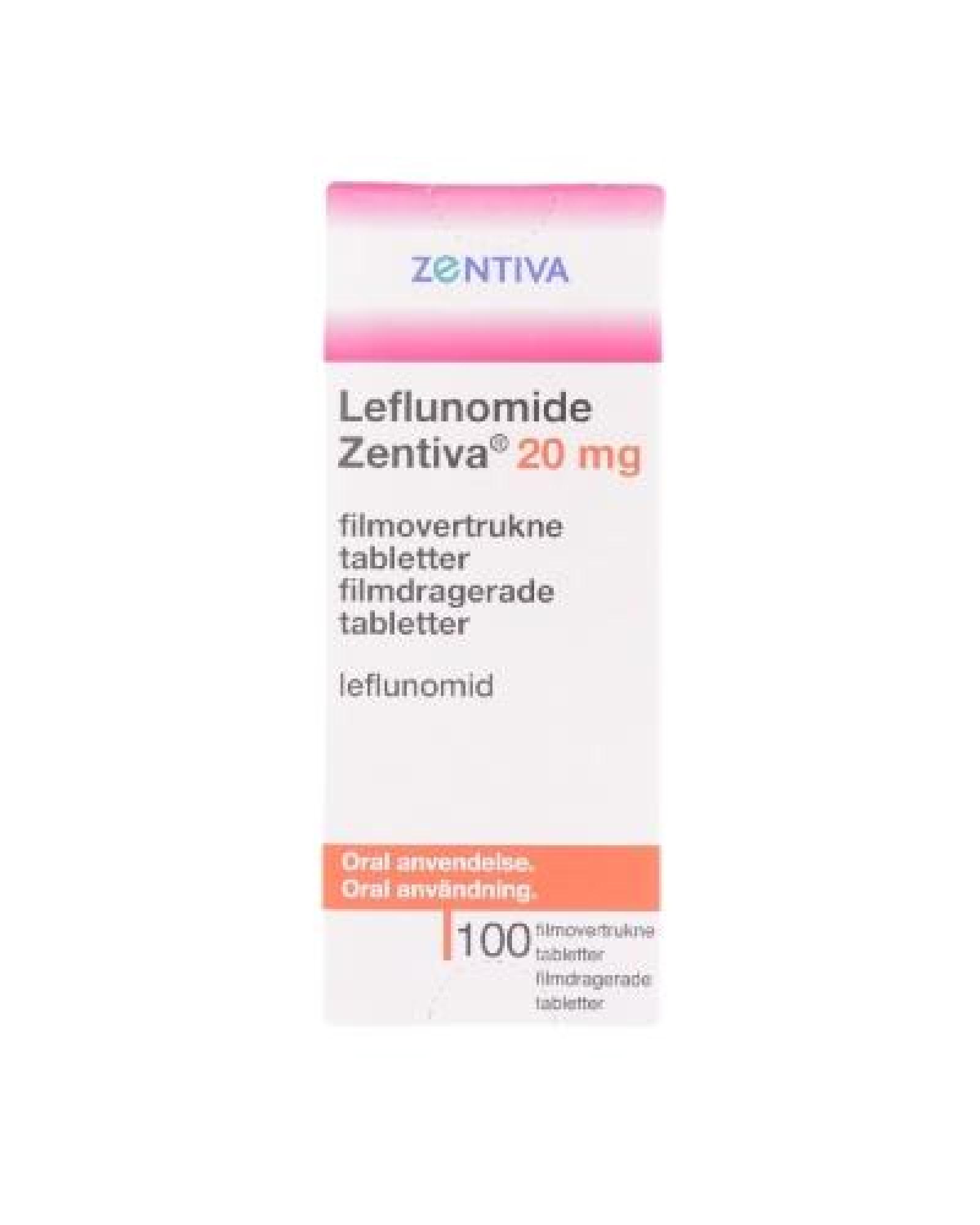 Leflunomide zentiva 20mg tabletter 100 STK - Apotek 1