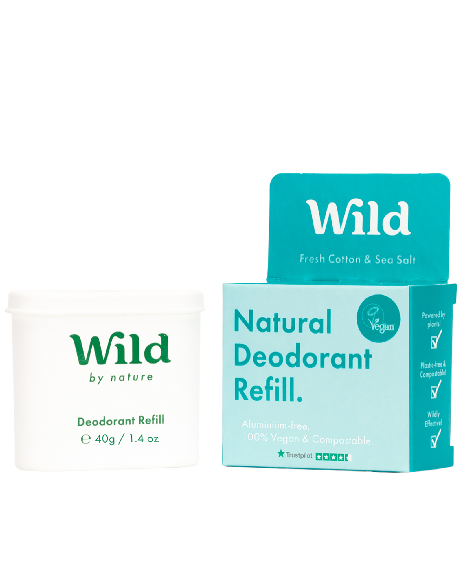 Wild Deo Cotton & Sea Salt refill 40g - Apotek 1