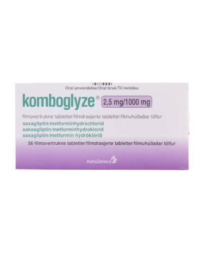 Komboglyze Tablett, filmdrasjert 2,5 mg/1 000 mg 56 stk - Apotek 1