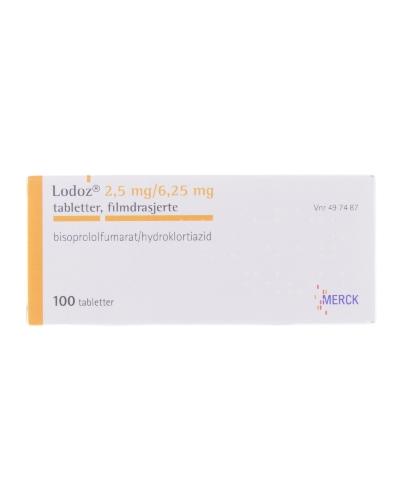 Lodoz Tablett, filmdrasjert 2,5 mg/6,25 mg 100 stk - Apotek 1