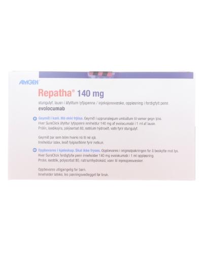 Repatha Injeksjonsvæske, oppløsning i ferdigfylt penn 140 mg/ml 3x2x1 ...