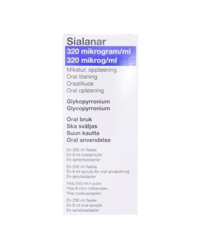 Sialanar 320 mikrogram/ml mikstur, oppløsning 250 ml - Apotek 1