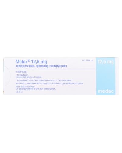 Metex Injeksjonsvæske, oppløsning i ferdigfylt penn 12,5 mg 1x0,25 ml ...