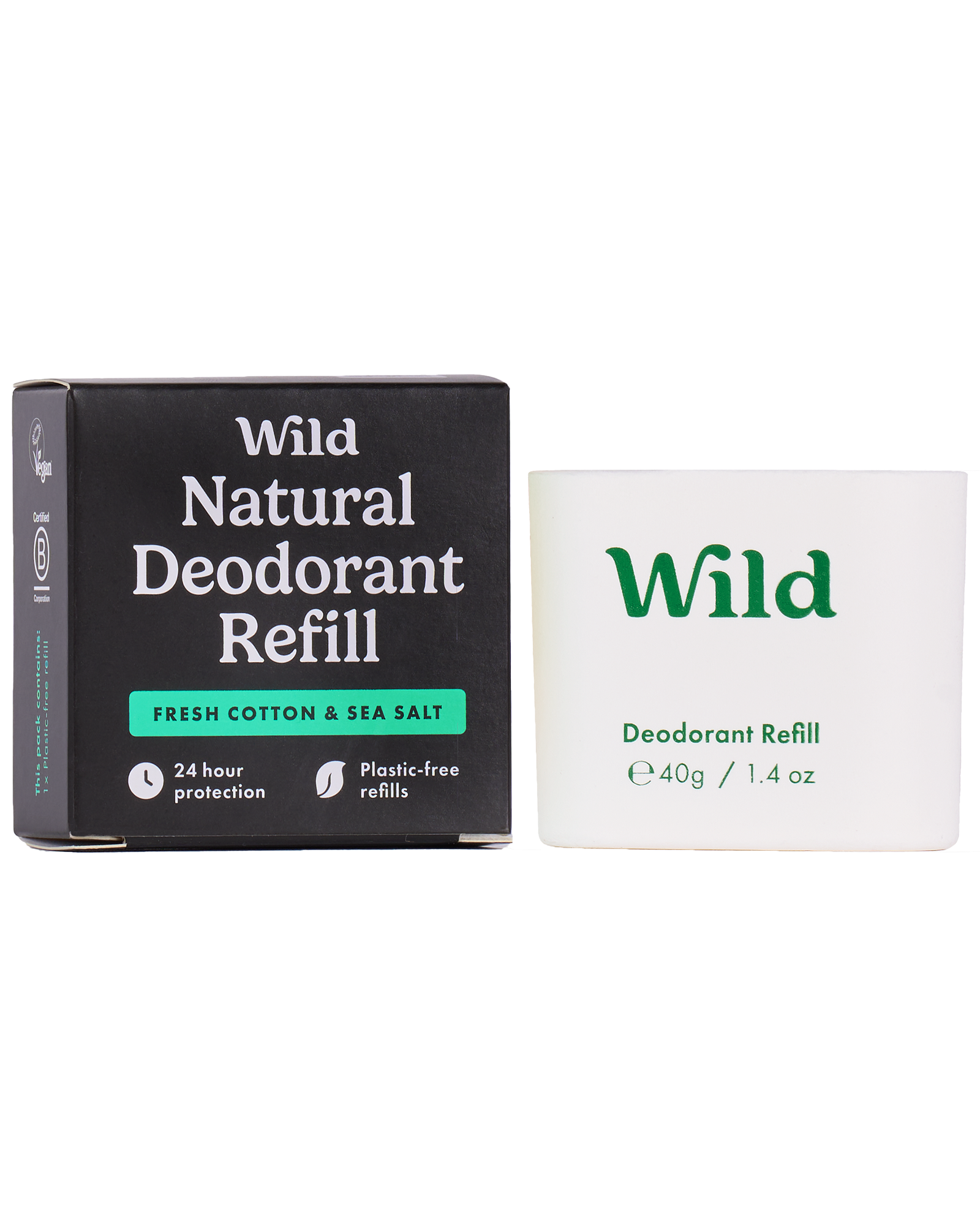 Wild Deo Herre Fresh Cotton & Sea Salt refill 40 g - Apotek 1