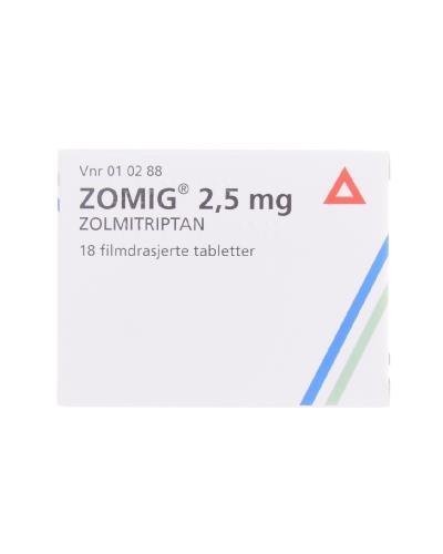 Zomig Tablett, filmdrasjert 2,5 mg 18 stk - Apotek 1