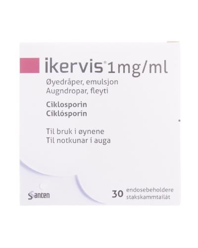 Ikervis Øyedråper, emulsjon i endosebeholdere 1 mg/ml 30 stk - Apotek 1