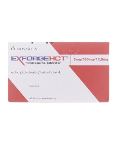 Exforge HCT Tablett, filmdrasjert 5 mg/160 mg/12,5 mg 98stk - Apotek 1