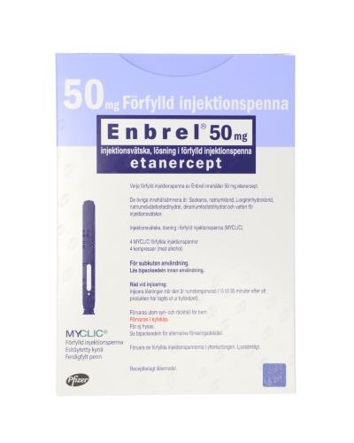 Enbrel 50 mg/penn injeksjonsvæske, oppløsning i ferdigfylt penn 4 stk ...