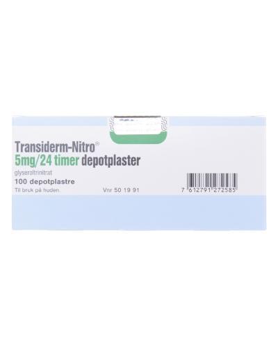 Transiderm-Nitro 5 mg/24 timer depotplaster 100 stk - Apotek 1