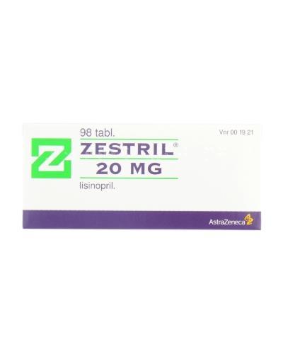 Zestril Tablett 20 mg 98 stk - Apotek 1