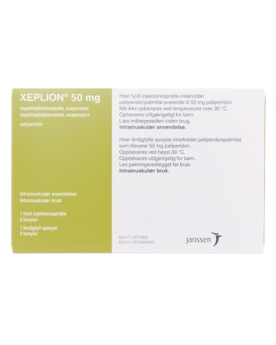 Xeplion Depotinjeksjonsvæske, suspensjon 50 mg 1 stk - Apotek 1