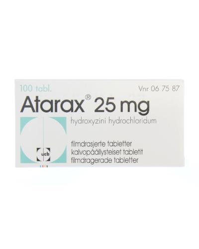 Atarax 25 mg filmdrasjerte tabletter 100 stk - Apotek 1