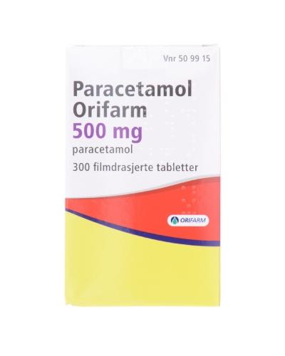 Paracetamol Orifarm 500 mg filmdrasjerte tabletter 300 stk - Apotek 1