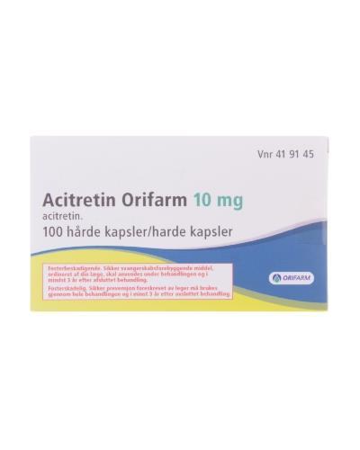 Acitretin Orifarm 10 mg harde kapsler 100 stk - Apotek 1