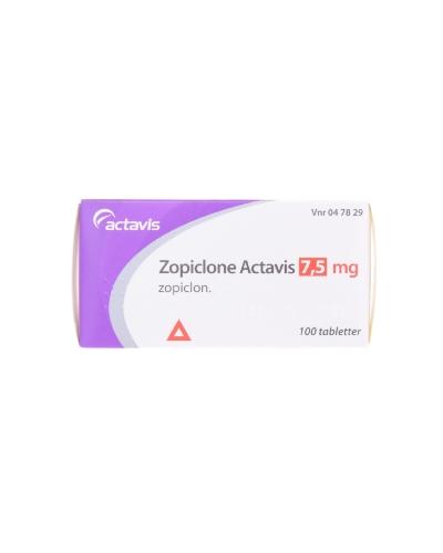 Zopiclone Actavis 7,5 mg filmdrasjerte tabletter 100 stk - Apotek 1
