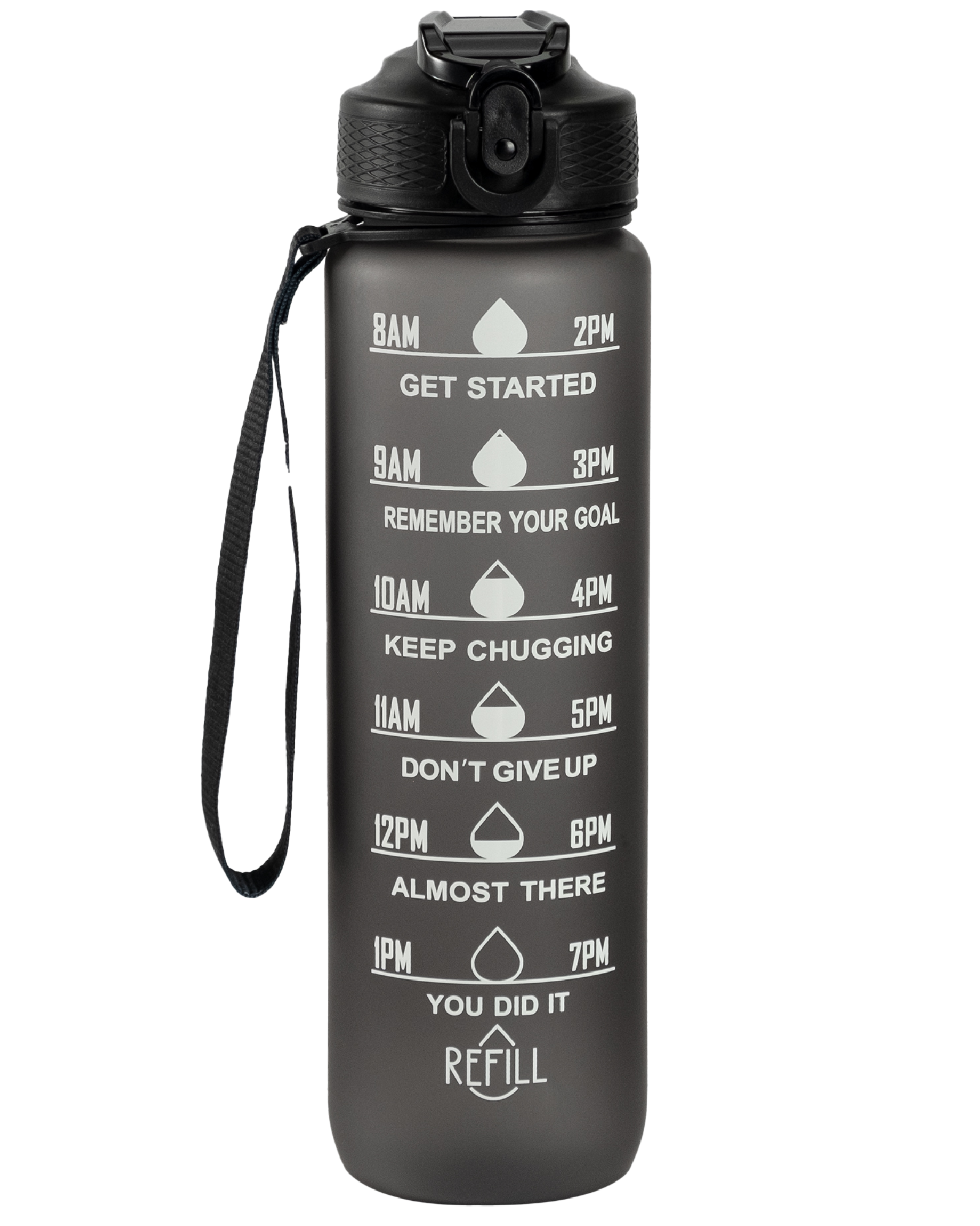 Hollywood Motivational Bottle drikkeflaske 1 liter, svart farge 1 stk ...