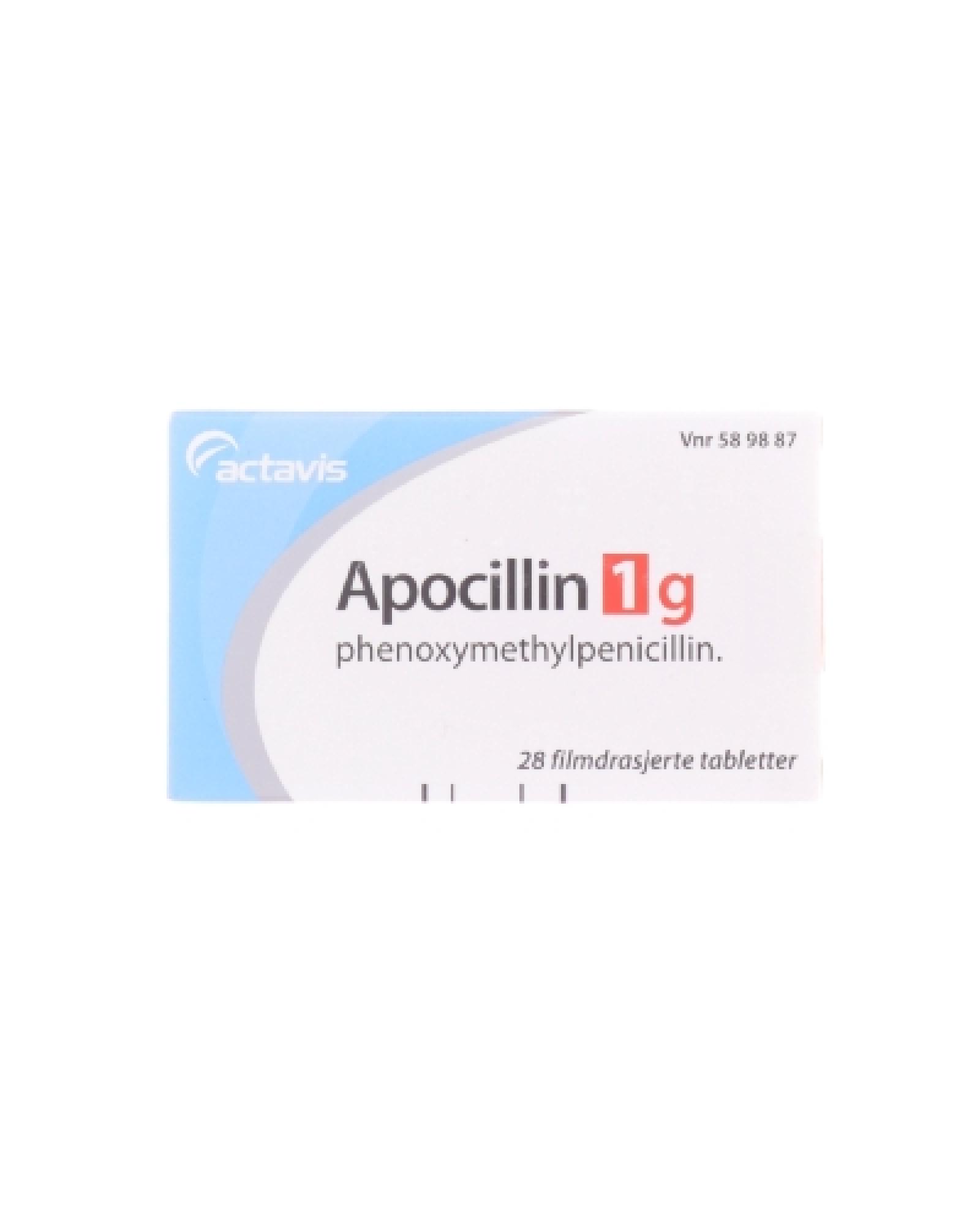 Apocillin 1 g filmdrasjerte tabletter 28 stk - Apotek 1