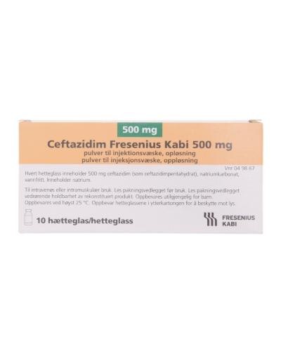 Ceftazidim Fresenius Kabi Pulver til injeksjonsvæske, oppløsning 500 mg ...