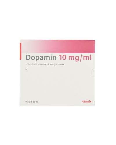 Dopamin Konsentrat til infusjonsvæske 10 mg/ml 10x10 ml - Apotek 1